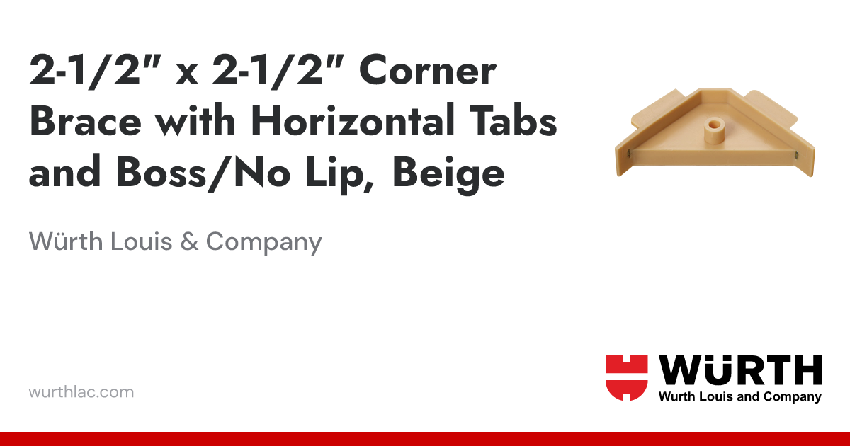 2-1/2" x 2-1/2" Corner Brace with Horizontal Tabs and Boss/No Lip ...