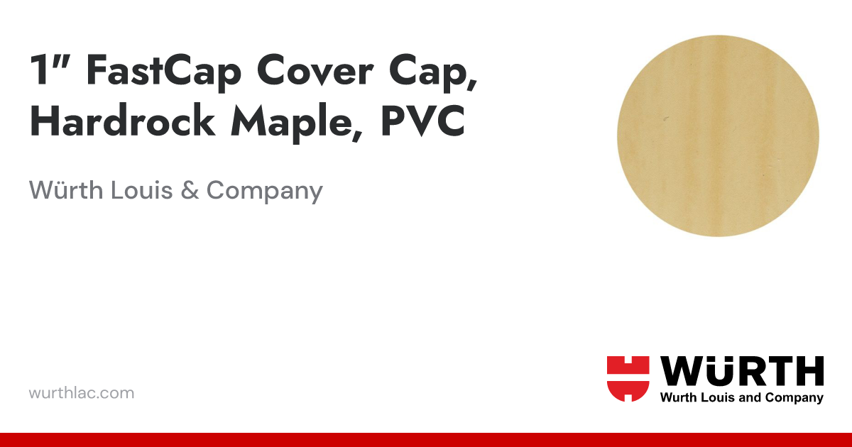 1" FastCap Cover Cap, Hardrock Maple, PVC | Würth Louis & Company