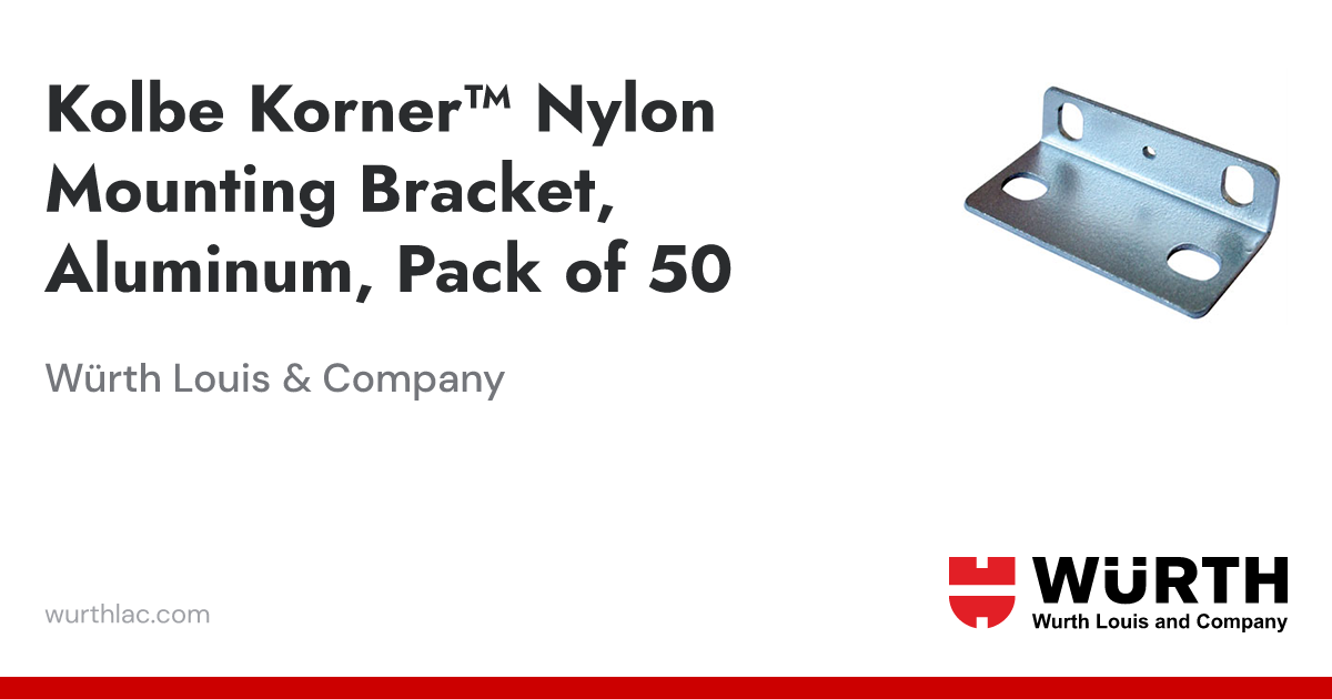 Kolbe Korner™ Nylon Mounting Bracket, Aluminum, Pack of 50 | Würth ...