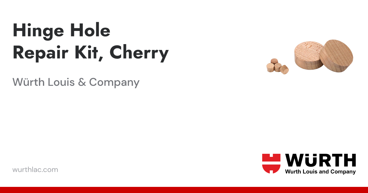 Hinge Hole Repair Kit, Cherry | Würth Louis & Company