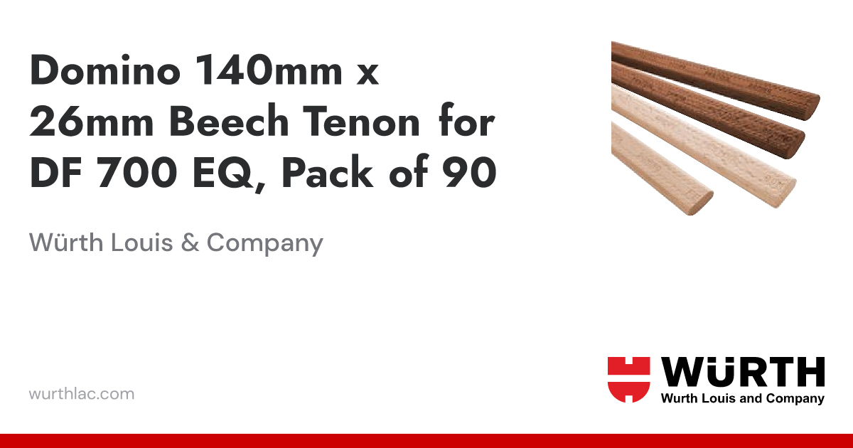 Domino 140mm x 26mm Beech Tenon for DF 700 EQ, Pack of 90 | Würth Louis ...