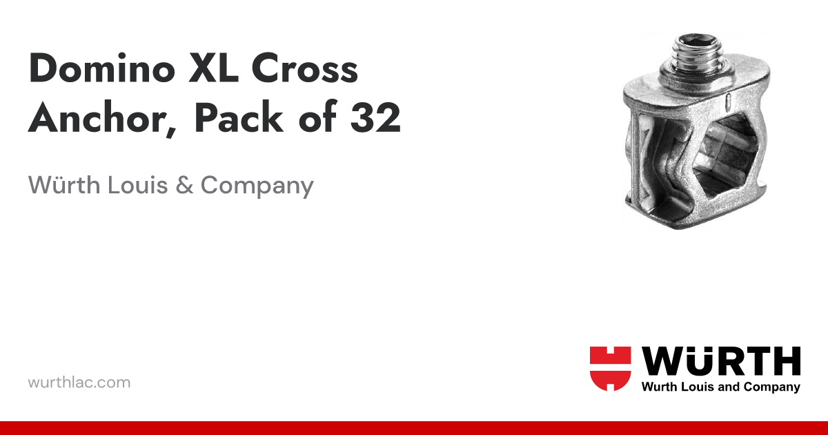 Domino XL Cross Anchor, Pack of 32 | Würth Louis & Company