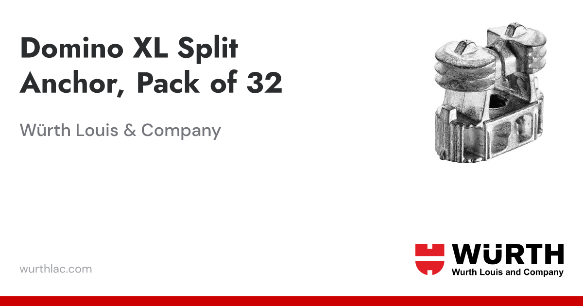 Domino XL Split Anchor, Pack of 32 | Würth Louis & Company