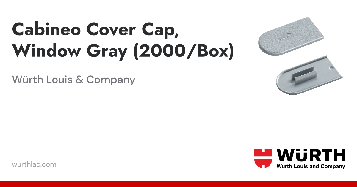 Cabineo Cover Cap, Window Gray (2000/Box) | Würth Louis & Company