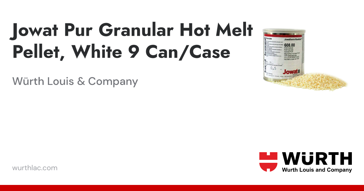 Jowat Pur Granular Hot Melt Pellet, White 9 Can/Case | Würth Louis ...
