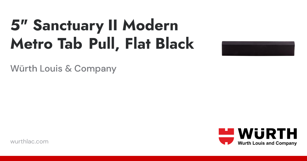5" Sanctuary II Modern Metro Tab Pull, Flat Black | Würth Louis & Company