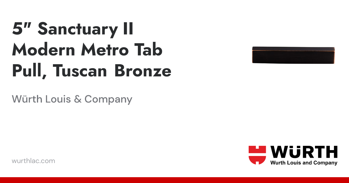 5" Sanctuary II Modern Metro Tab Pull, Tuscan Bronze | Würth Louis ...