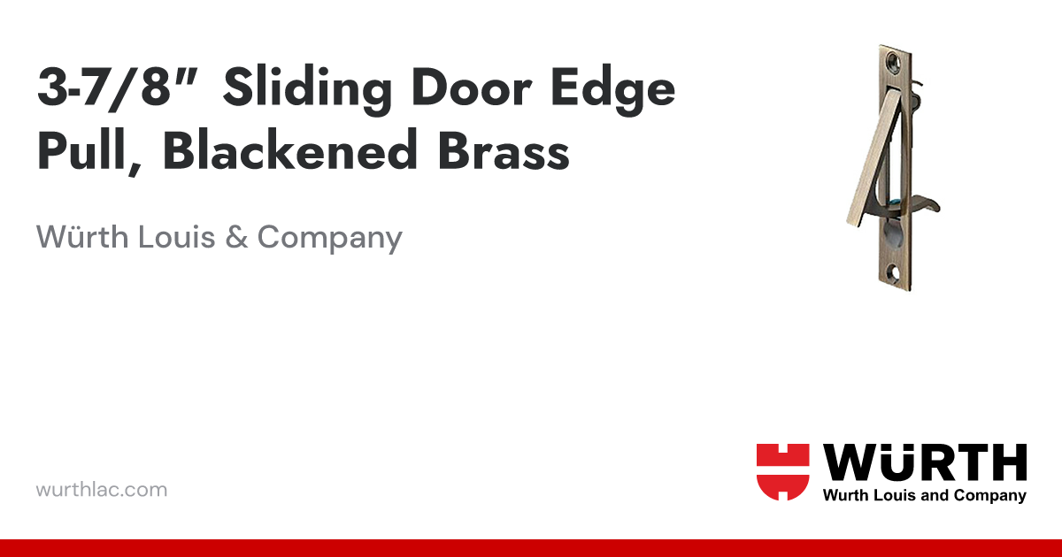 3-7/8" Sliding Door Edge Pull, Blackened Brass | Würth Louis & Company
