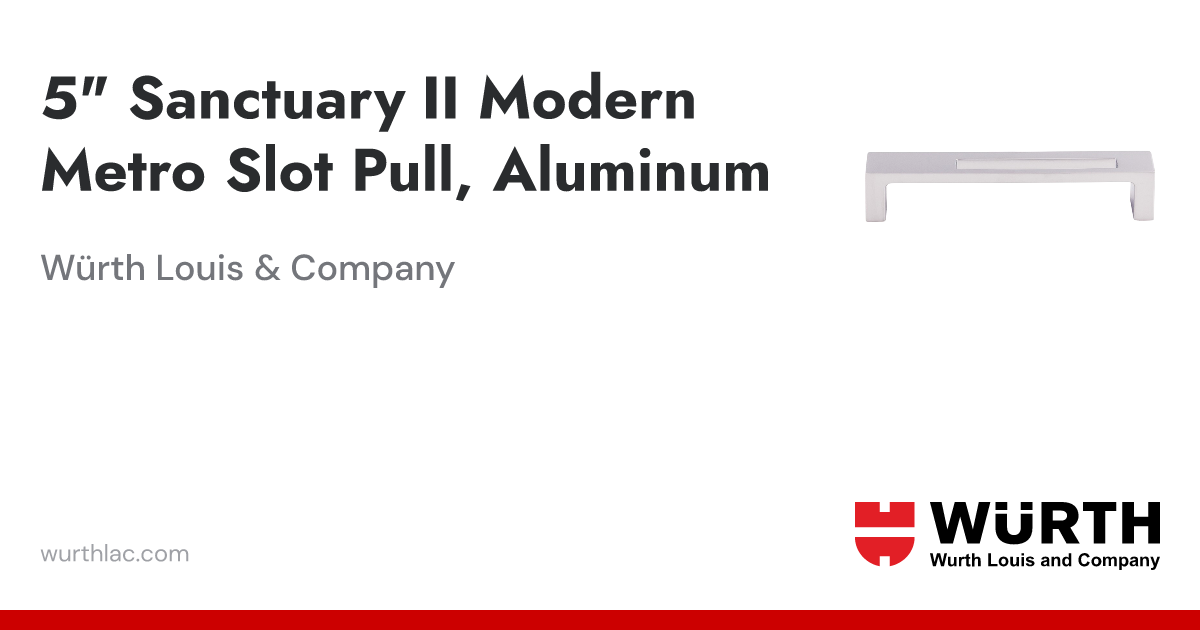 5" Sanctuary II Modern Metro Slot Pull, Aluminum | Würth Louis & Company
