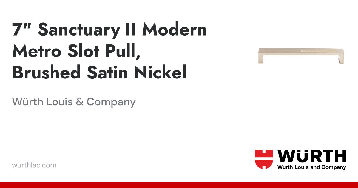 7" Sanctuary II Modern Metro Slot Pull, Brushed Satin Nickel | Würth ...