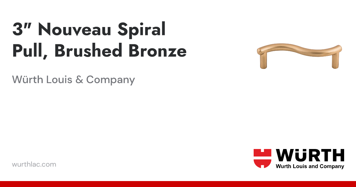 3" Nouveau Spiral Pull, Brushed Bronze | Würth Louis & Company