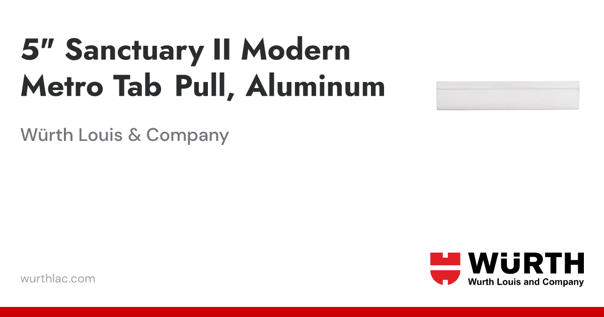 5" Sanctuary II Modern Metro Tab Pull, Aluminum | Würth Louis & Company