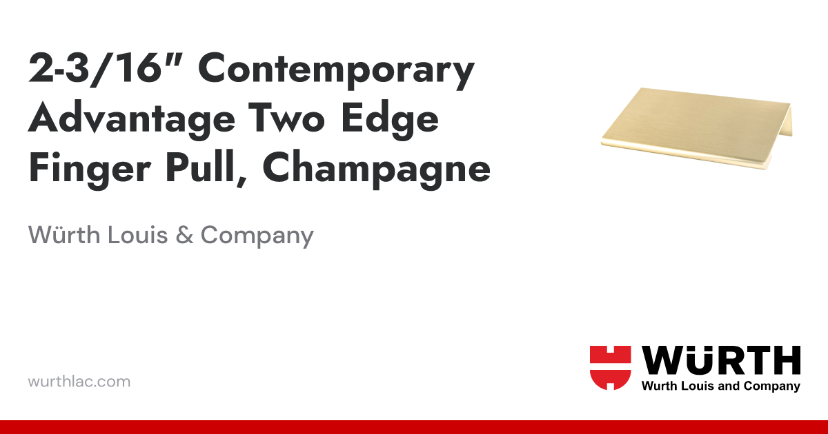 2-3/16" Contemporary Advantage Two Edge Finger Pull, Champagne | Würth ...