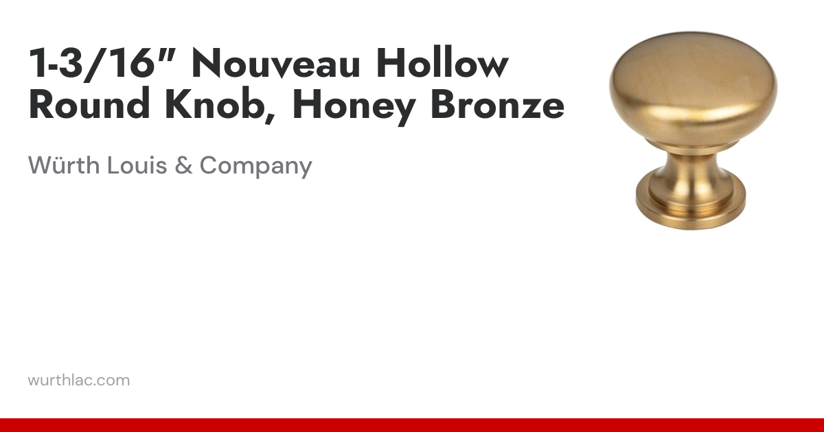 1-3/16" Nouveau Hollow Round Knob, Honey Bronze | Würth Louis & Company
