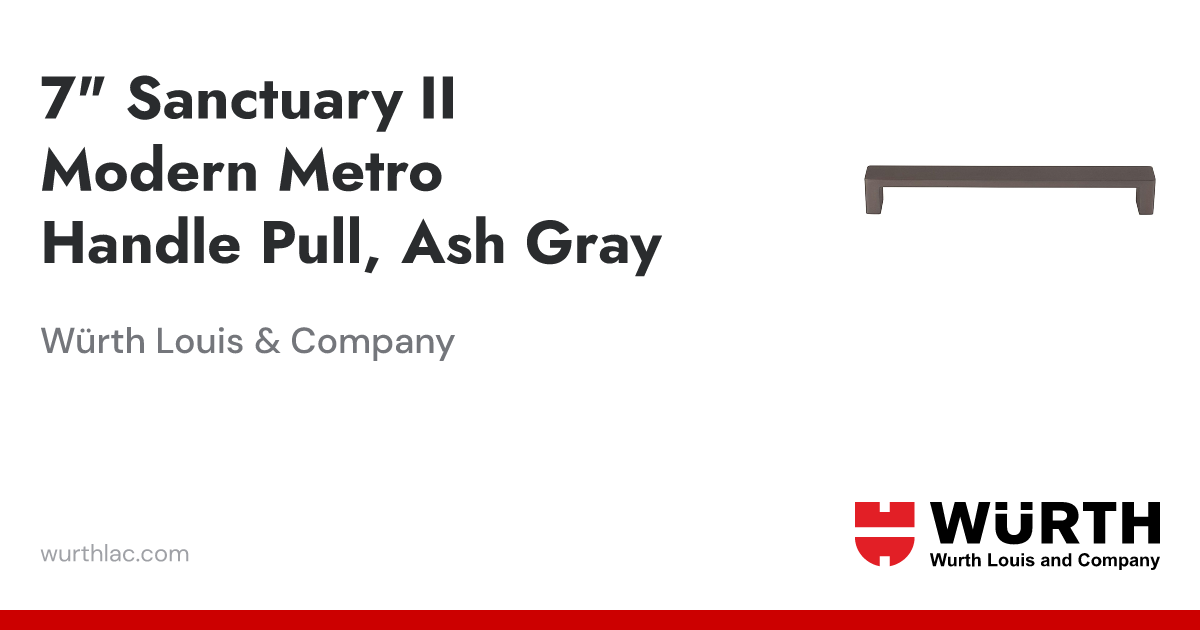 7" Sanctuary II Modern Metro Handle Pull, Ash Gray | Würth Louis & Company