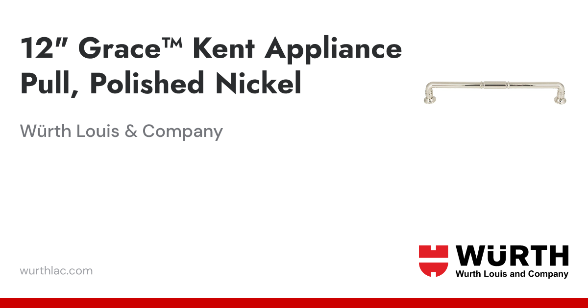 12" Grace™ Kent Appliance Pull, Polished Nickel | Würth Louis & Company