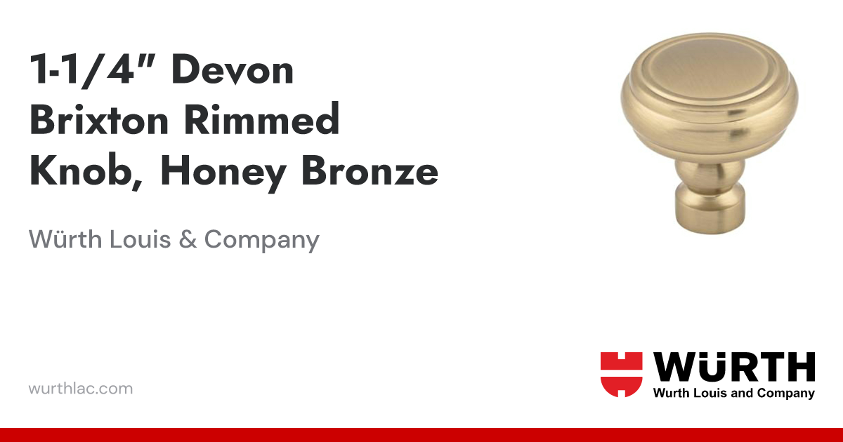 1-1/4" Devon Brixton Rimmed Knob, Honey Bronze | Würth Louis & Company