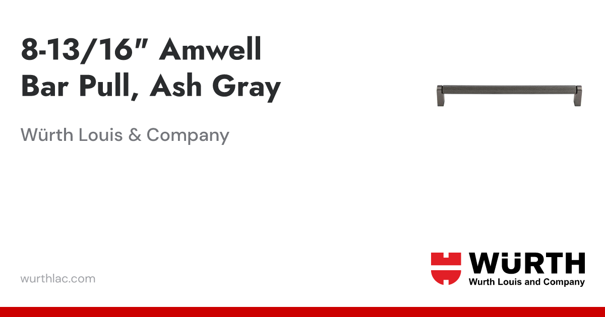 8-13/16" Amwell Bar Pull, Ash Gray | Würth Louis & Company