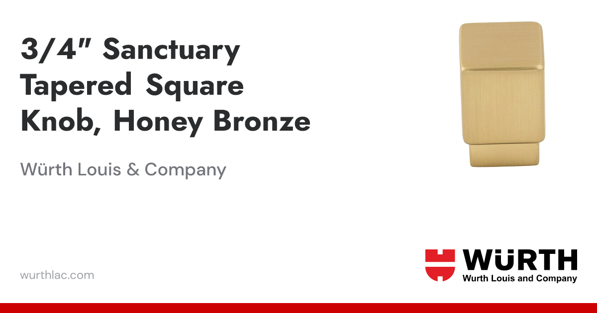 3/4" Sanctuary Tapered Square Knob, Honey Bronze | Würth Louis & Company