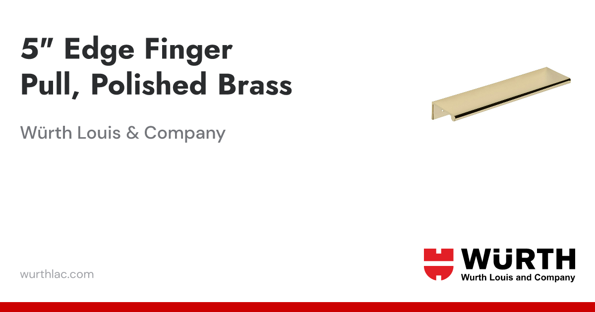 5" Edge Finger Pull, Polished Brass | Würth Louis & Company