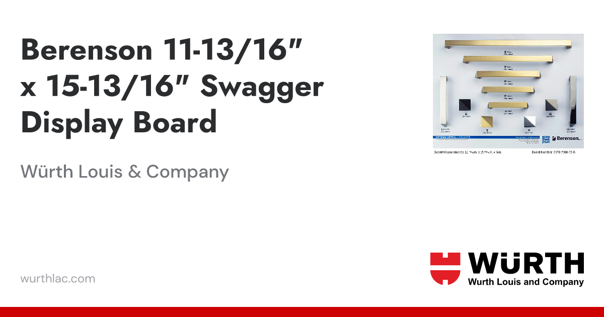 Berenson 11-13/16" x 15-13/16" Swagger Display Board | Würth Louis ...