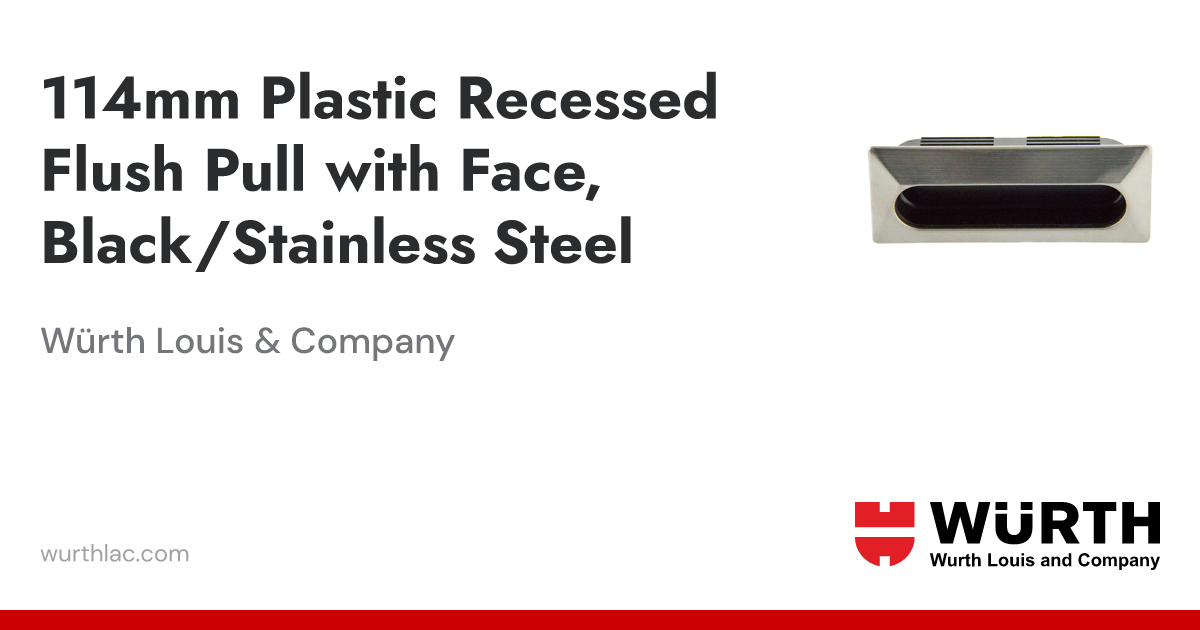 114mm Plastic Recessed Flush Pull with Face, Black/Stainless Steel ...