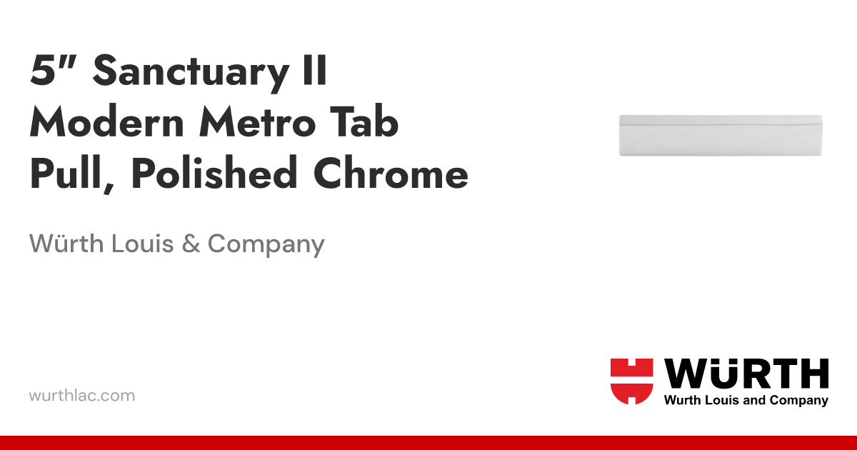 5" Sanctuary II Modern Metro Tab Pull, Polished Chrome | Würth Louis ...