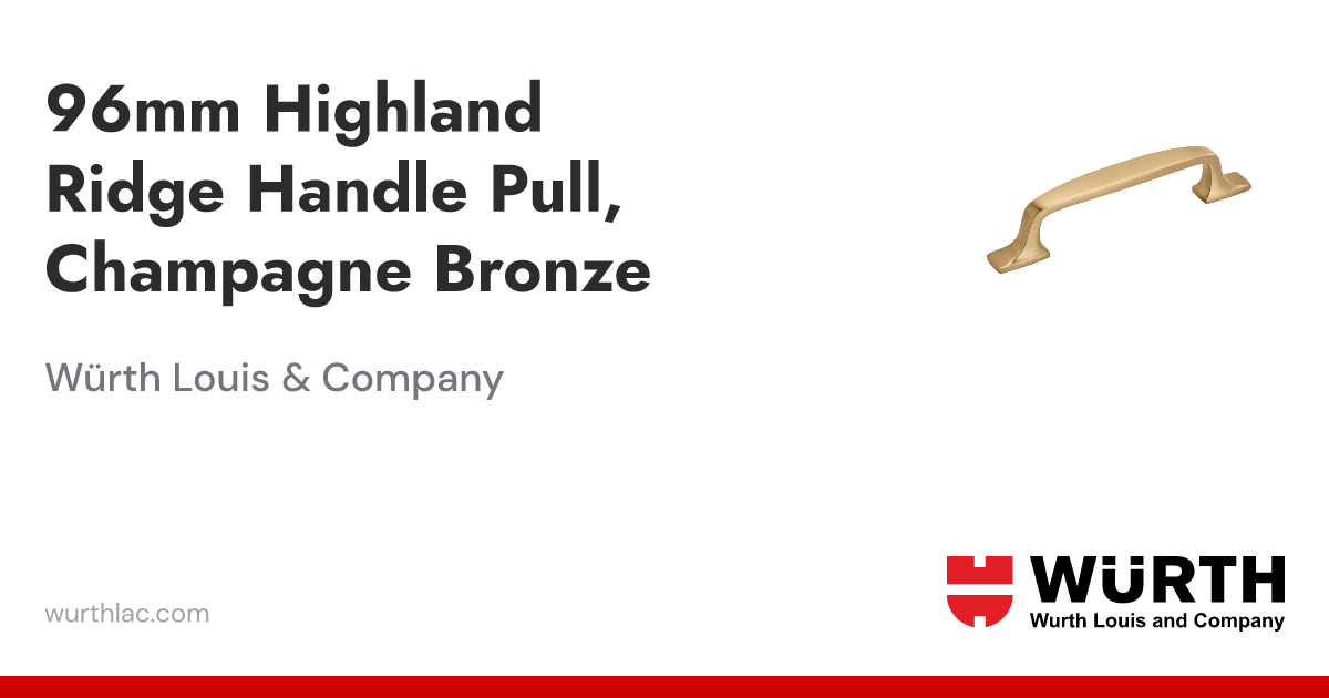96mm Highland Ridge Handle Pull, Champagne Bronze | Würth Louis & Company