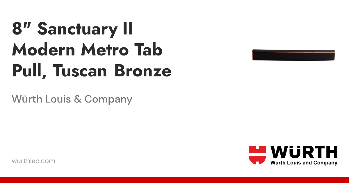 8" Sanctuary II Modern Metro Tab Pull, Tuscan Bronze | Würth Louis ...