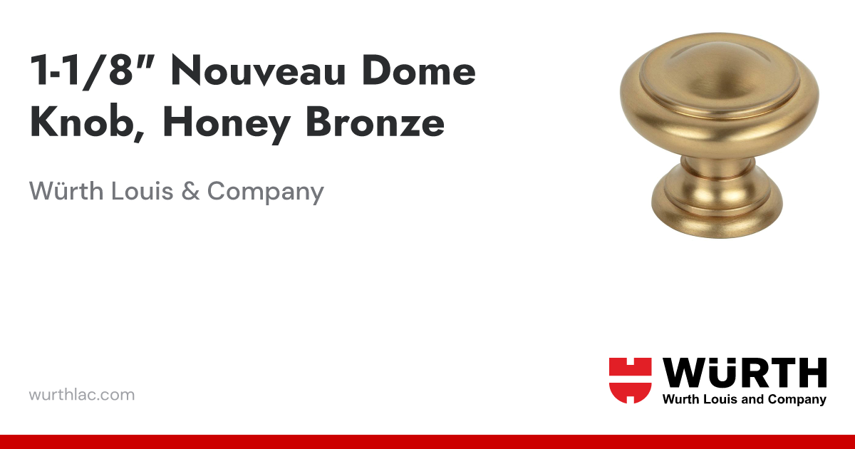 1-1/8" Nouveau Dome Knob, Honey Bronze | Würth Louis & Company