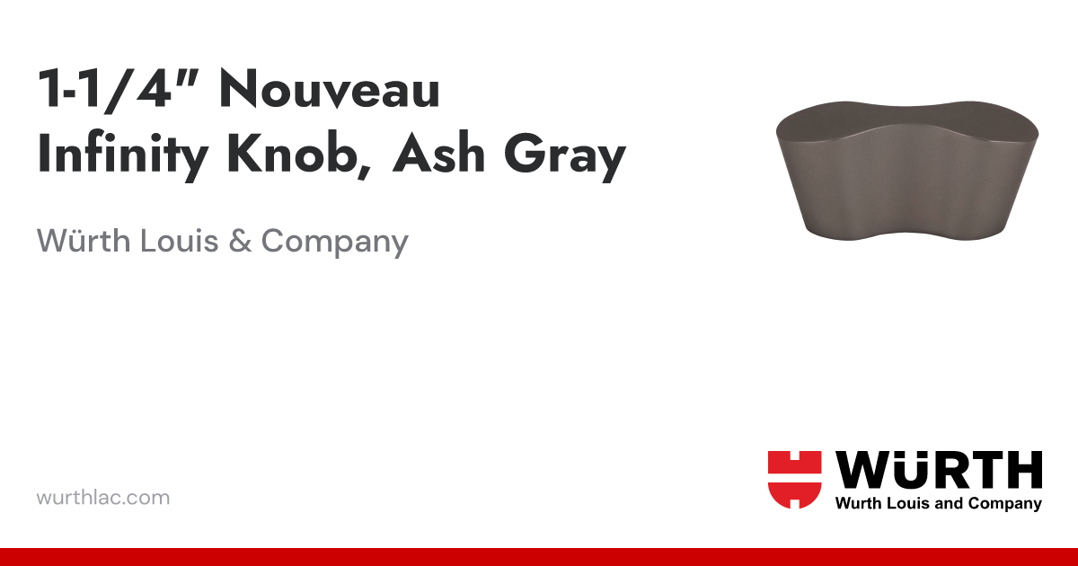 1-1/4" Nouveau Infinity Knob, Ash Gray | Würth Louis & Company