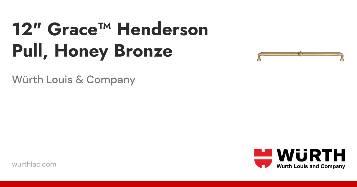 12" Grace™ Henderson Pull, Honey Bronze | Würth Louis & Company