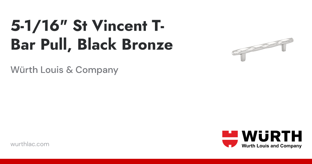 5-1/16" St Vincent T-Bar Pull, Black Bronze | Würth Louis & Company