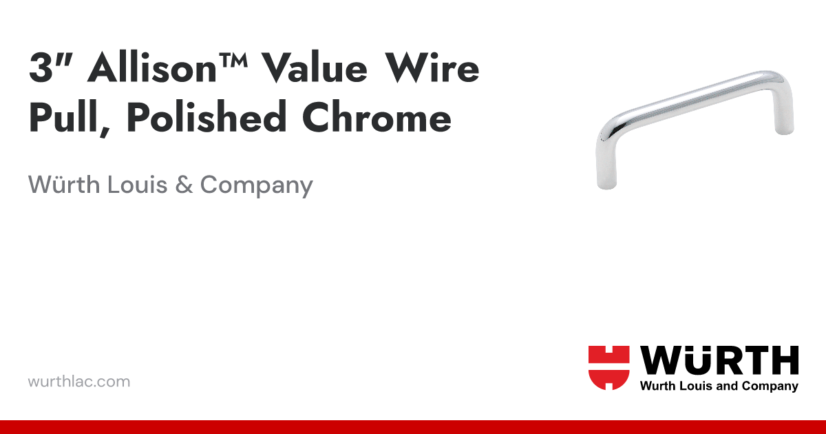3" Allison™ Value Wire Pull, Polished Chrome | Würth Louis & Company