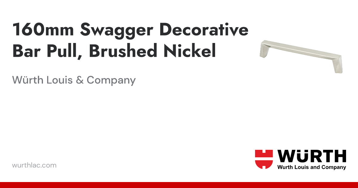 160mm Swagger Decorative Bar Pull, Brushed Nickel | Würth Louis & Company