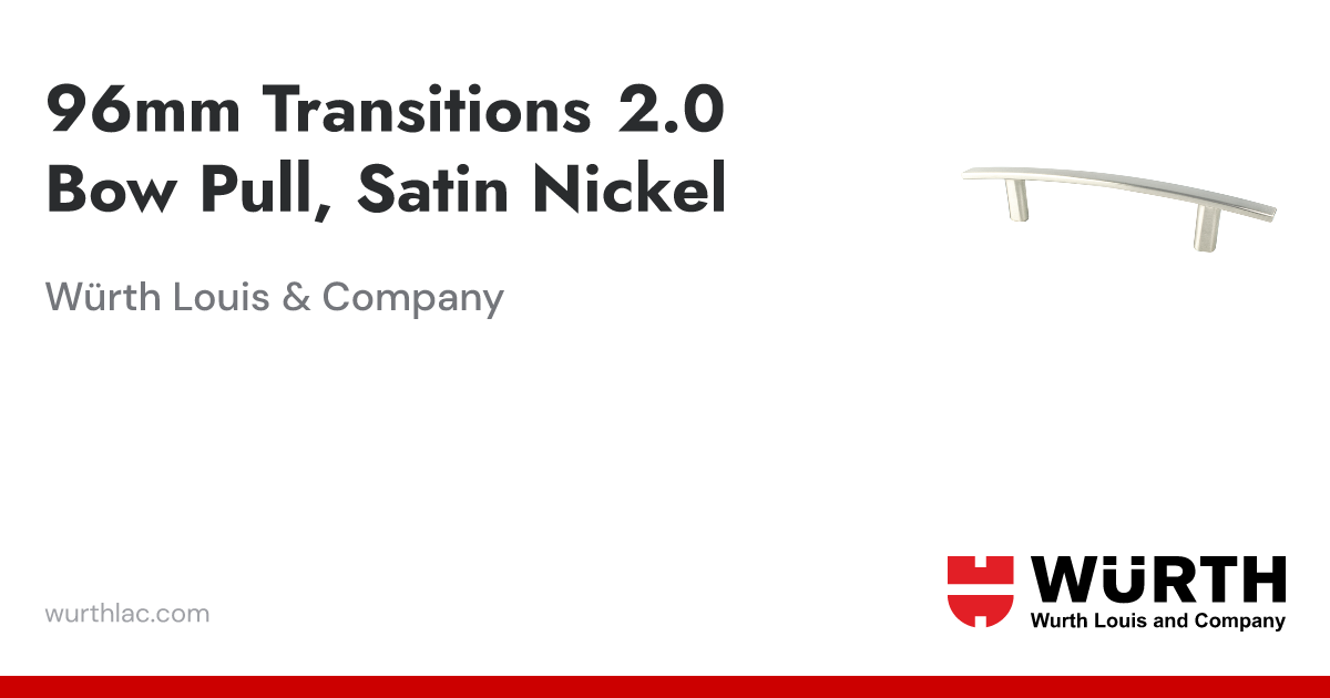 96mm Transitions 2.0 Bow Pull, Satin Nickel | Würth Louis & Company