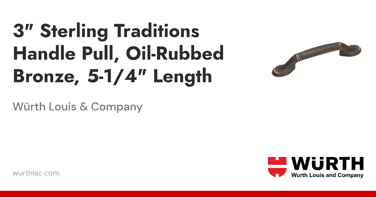 3" Sterling Traditions Handle Pull, Oil-Rubbed Bronze, 5-1/4" Length ...