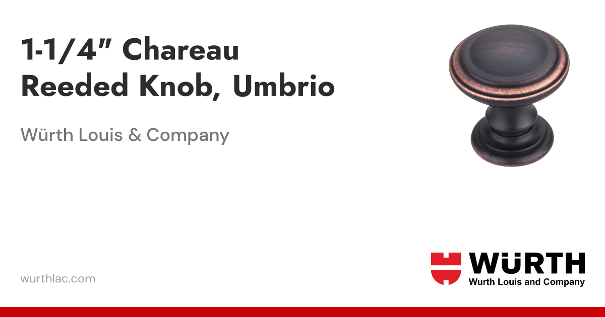 1-1/4" Chareau Reeded Knob, Umbrio | Würth Louis & Company