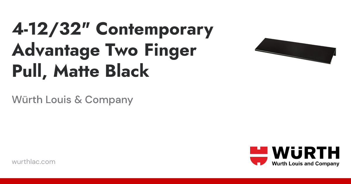 4-12/32" Contemporary Advantage Two Finger Pull, Matte Black | Würth ...