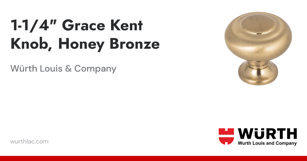 1-1/4" Grace Kent Knob, Honey Bronze | Würth Louis & Company