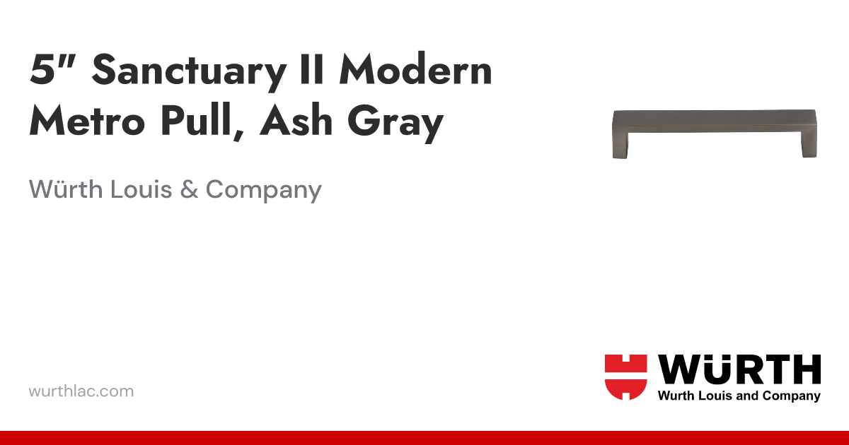 5" Sanctuary II Modern Metro Pull, Ash Gray | Würth Louis & Company