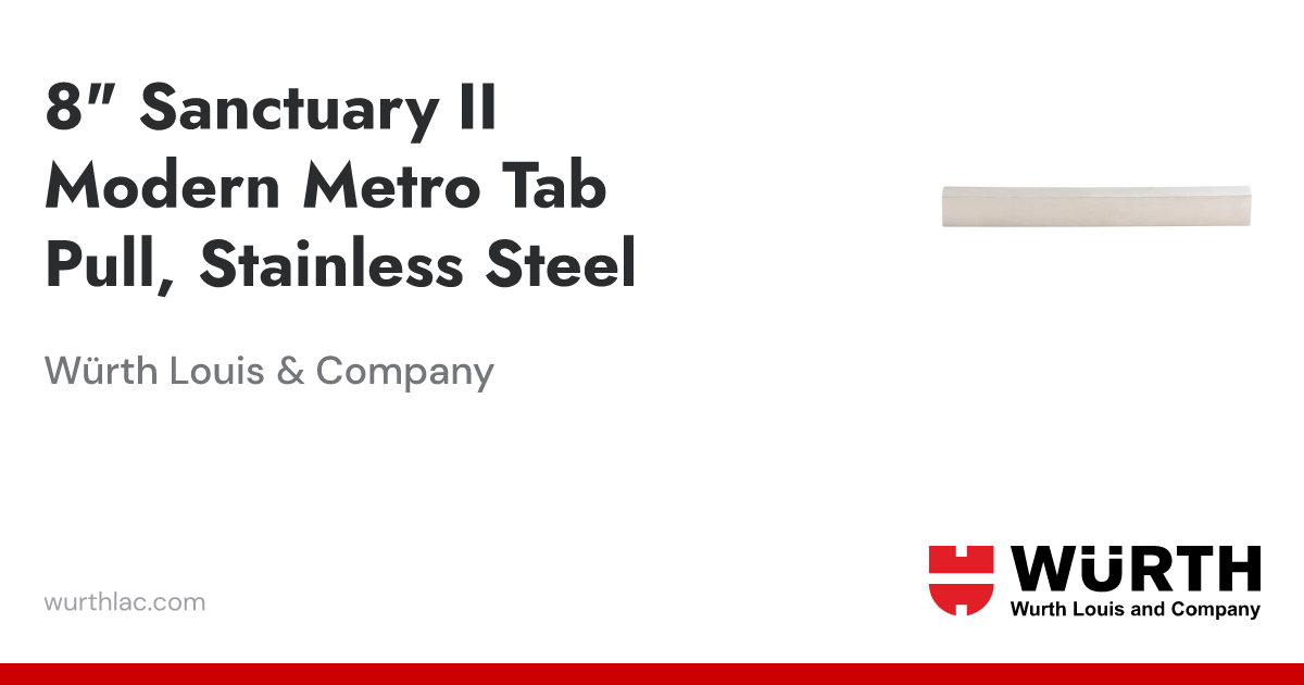 8" Sanctuary II Modern Metro Tab Pull, Stainless Steel | Würth Louis ...