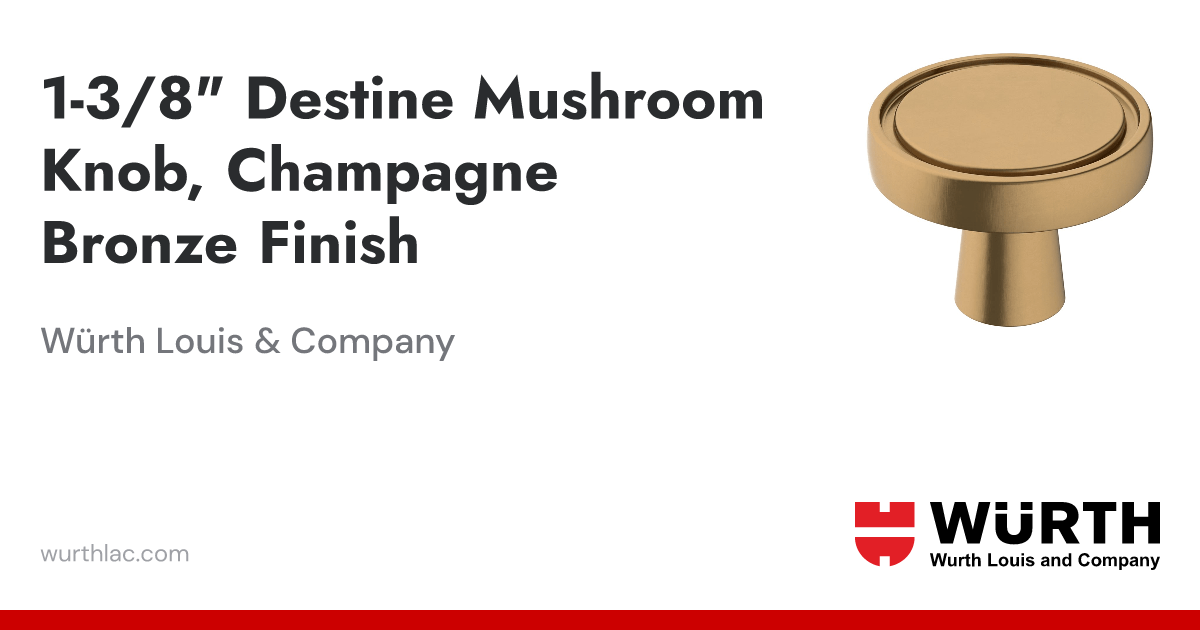 1-3/8" Destine Mushroom Knob, Champagne Bronze Finish | Würth Louis ...
