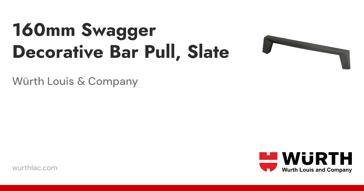 160mm Swagger Decorative Bar Pull, Slate | Würth Louis & Company