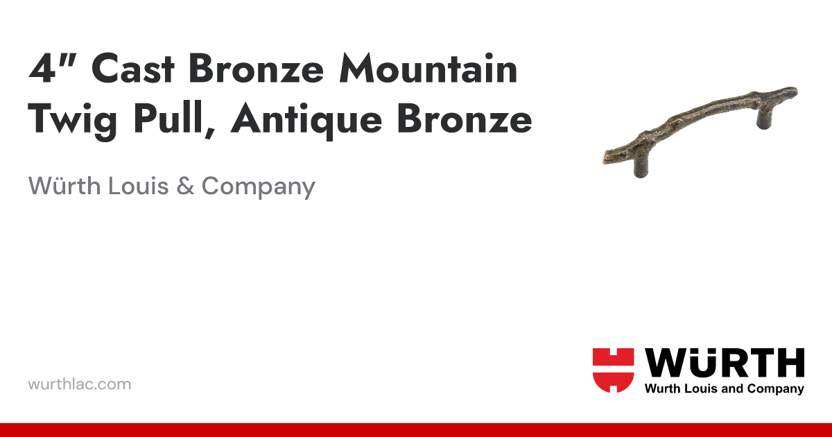 4" Cast Bronze Mountain Twig Pull, Antique Bronze | Würth Louis & Company