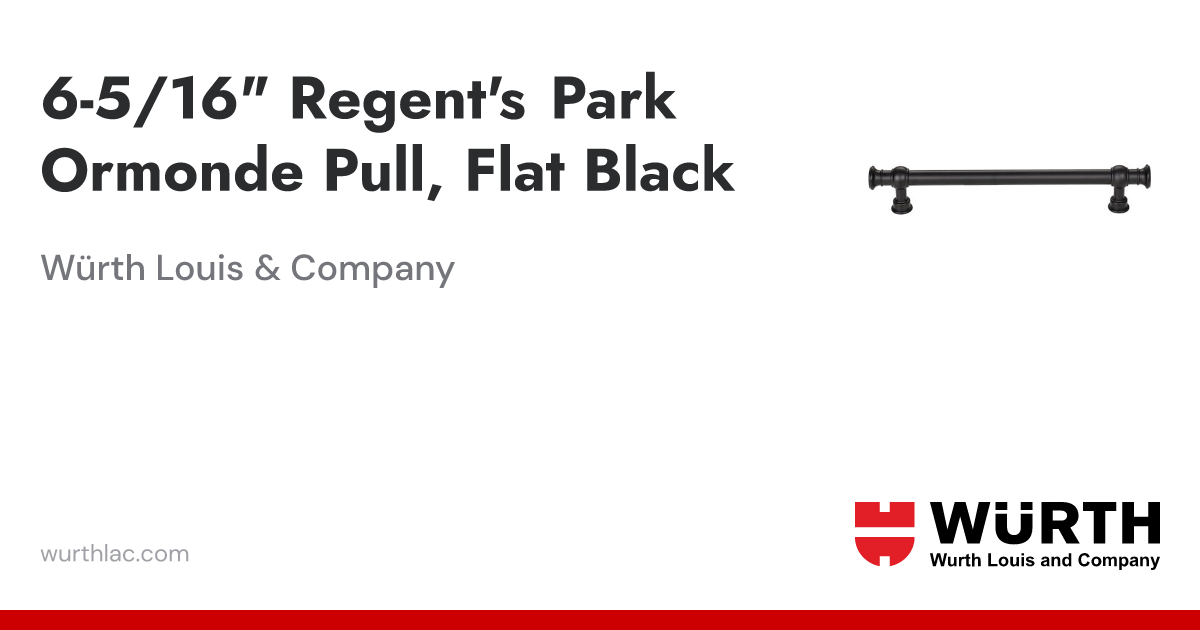 6-5/16" Regent's Park Ormonde Pull, Flat Black | Würth Louis & Company