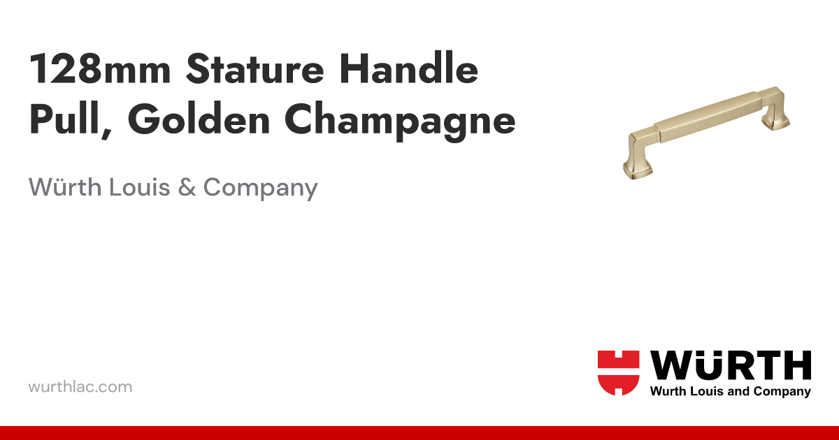 128mm Stature Handle Pull, Golden Champagne | Würth Louis & Company