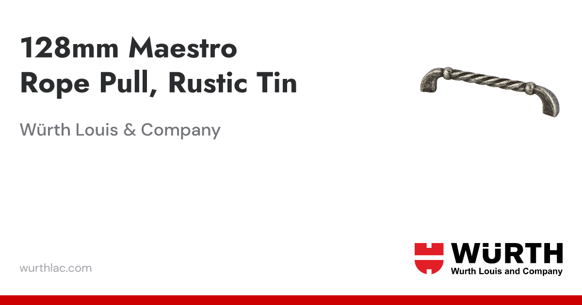 128mm Maestro Rope Pull, Rustic Tin | Würth Louis & Company