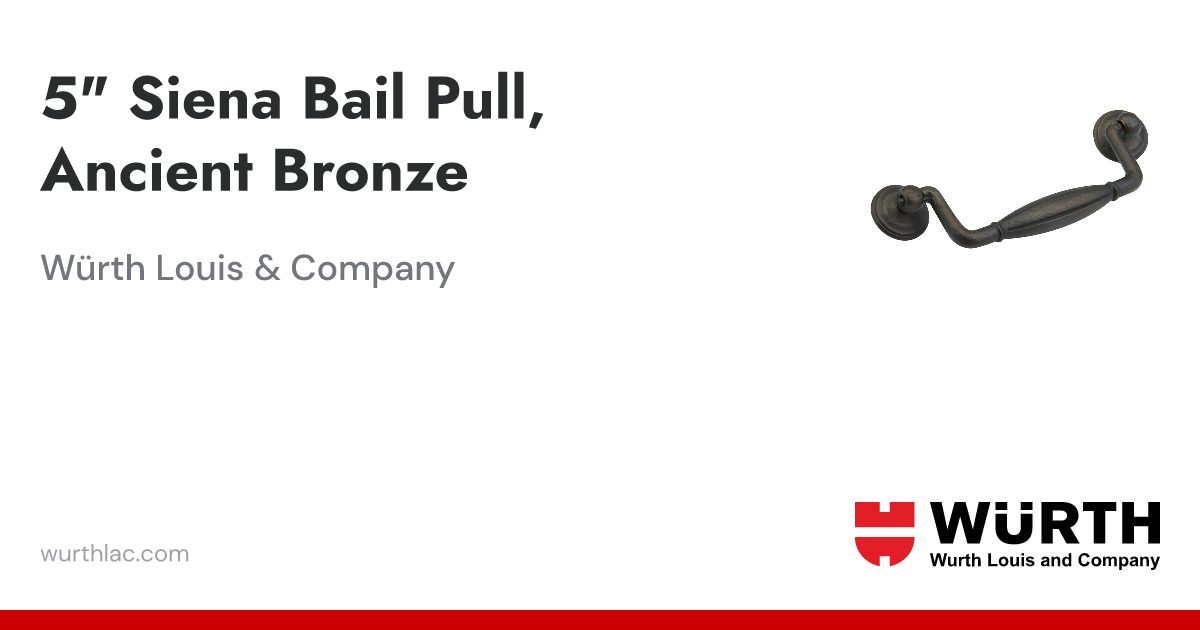 5" Siena Bail Pull, Ancient Bronze | Würth Louis & Company