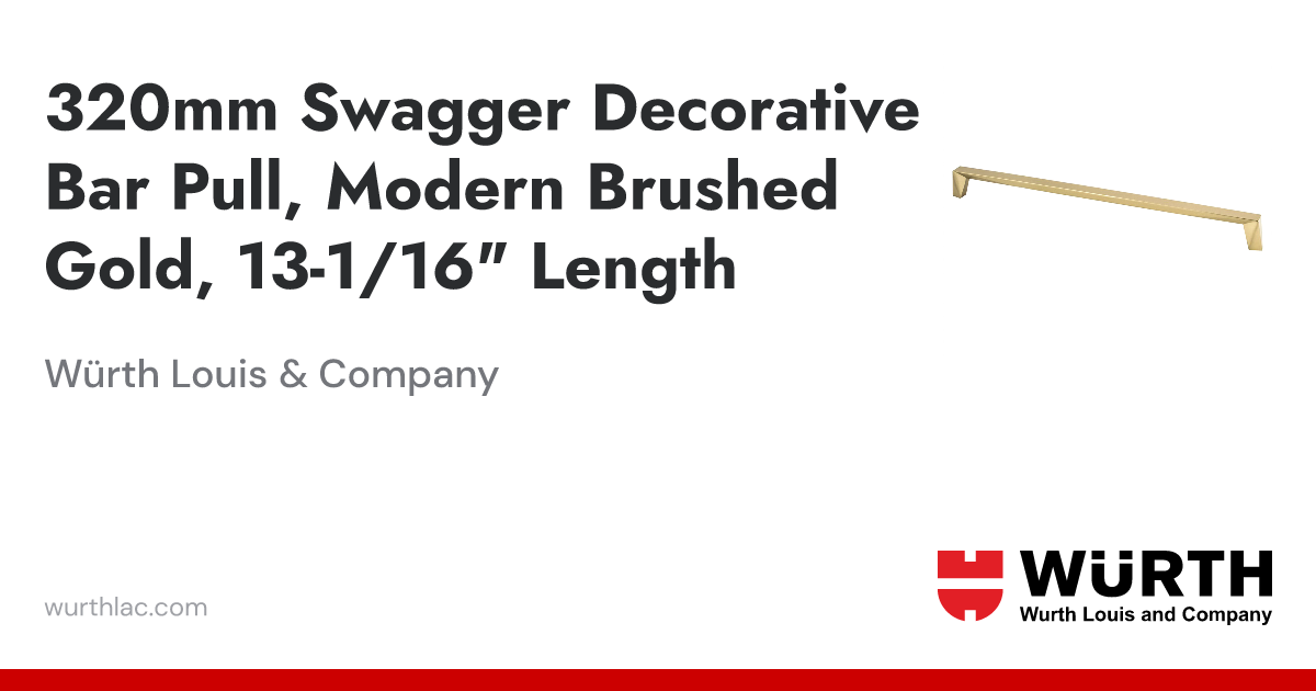 320mm Swagger Decorative Bar Pull, Modern Brushed Gold, 13-1/16" Length ...